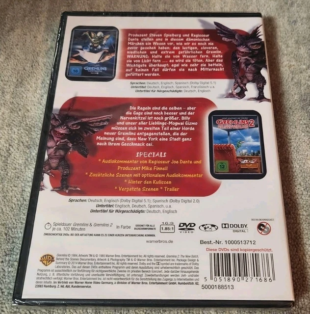 GREMLINS - COLLECTION Teil 1 & 2 - DVD - OVP EUR 12,00 - PicClick DE