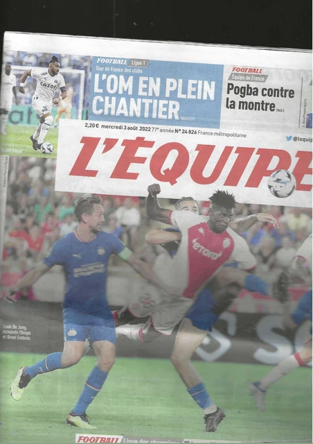 L'EQUIPE-03 AUST 2022-FOOT: MONACO/OM / POGBA/ F1: PLATES/Basketball ...