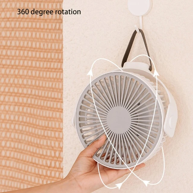 MINI DESK FAN Table Fan with Super Quiet 4 Modes 360° Rotation Personal ...