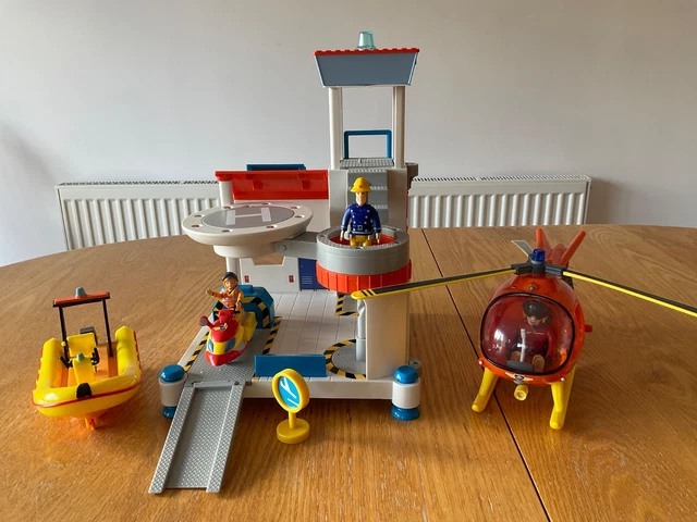 FIREMAN SAM OCEAN RESCUE CENTRE PLAYSET with added HELICOPTER, NEPTUNE, FIGURES £19.34 - PicClick UK