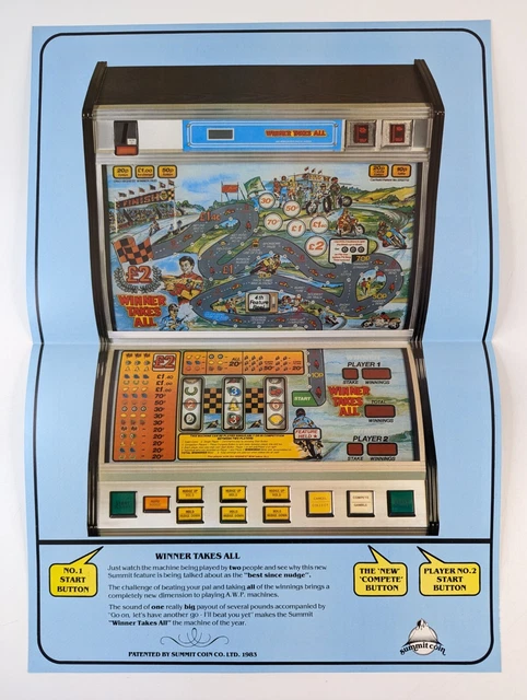 WINNER TAKES ALL Vintage Pub Fruit Machine Original Leaflet ...