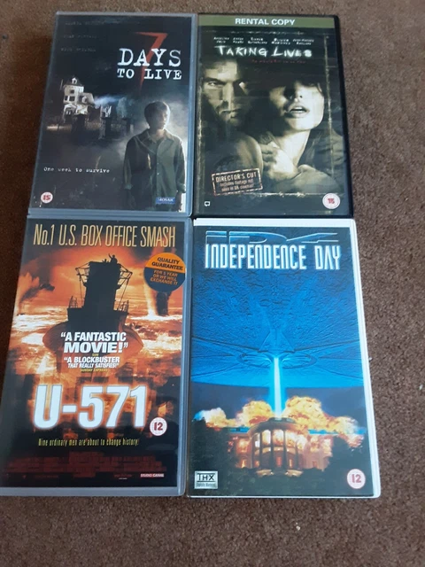 TAKING LIVES/7 DAYS TO LIVE/U-571/INDEPENDENCE DAY(VHS Big-Box Pre-Cert ...