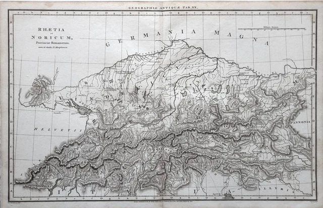1807 EN DATE Du Carte Rhaetia & Noricum Romanprovince Vindelicia Rhetia ...