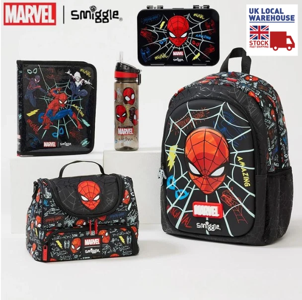 SMIGGLE MARVEL BACKPACK Spiderman-Case Lunch-Stationery Pen Wallet and ...