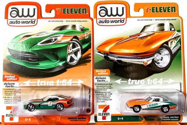 AW AUTO WORLD 7-Eleven 1967 Chevy Corvette & 2012 Dodge Viper 7-11 lot ...