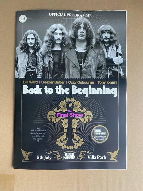 BLACK SABBATH: BACK to the Beginning Official Programme. 66 Pages. Ozzy ...