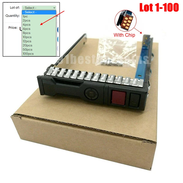 LOT 1-100 2.5& SFF SAS NVMe SSD HDD Tray Caddy for HP DL360 DL380 G10 ...