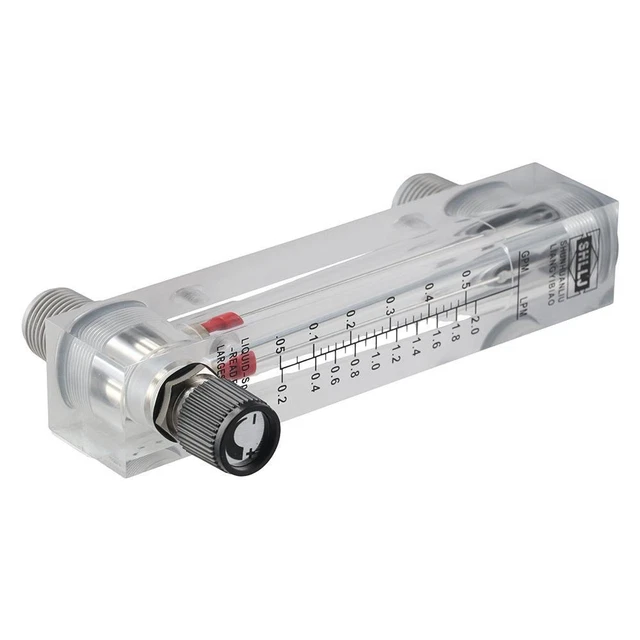 0.1-0.5GPM FLOWMETER KNOB Panel Type Rotameter Water Liquid Flow Meter ...
