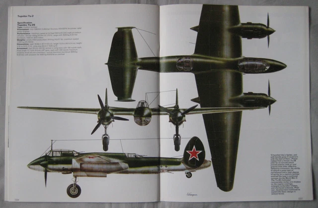 AIRPLANE ORBIS MAGAZINE Issue 187 Tupolev Tu-2 cutaway drawing & poster ...