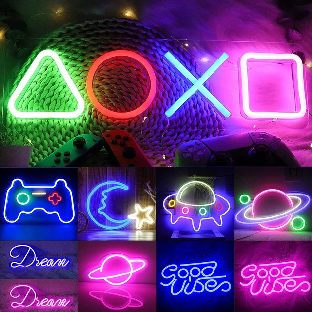 Led Neon Light Sign Game Wall Hanging Night Lights Lamp Party Club Bar