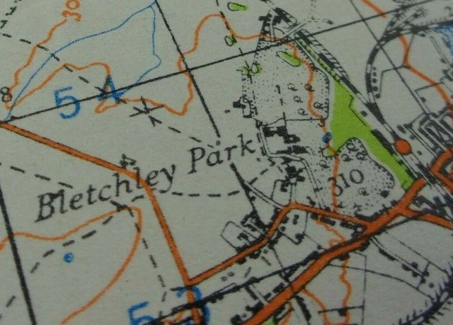 WW2 WAR OFFICE Map featuring BLETCHLEY PARK (Home Guard, Army, Civil ...