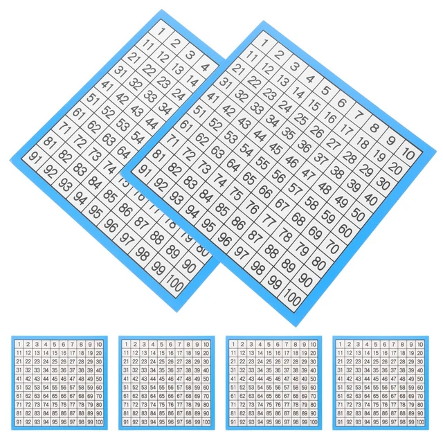 10 SHEETS NUMBER Charts Hundreds Chart Math Charts Math Tables Math ...