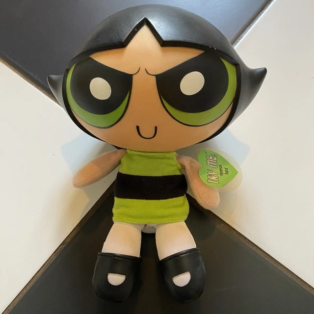 Powerpuff Girls Buttercup Talking 10 Soft Toy Plush Hard Head 1999 £21 4624