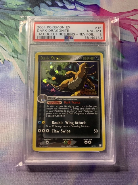 *RARE* DARK DRAGONITE 15/109 EX Team Rocket Returns WITH SWIRL!!! 2004 PSA 8 $520.00 - PicClick CA