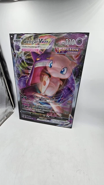 POKEMON FUSION STRIKE Mew & Gengar VMAX 3D Lenticular Poster 17” X 24 ...