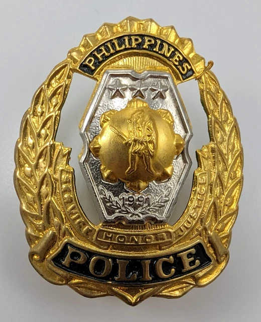 PHILIPPINE NATIONAL POLICE PNP Pambansang Pulisya Hat Pin Badge Shield ...