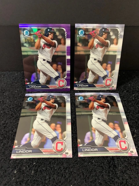 FRANCISCO LINDOR (4) 2019 Bowman chrome violet réfracteur / 250 ...
