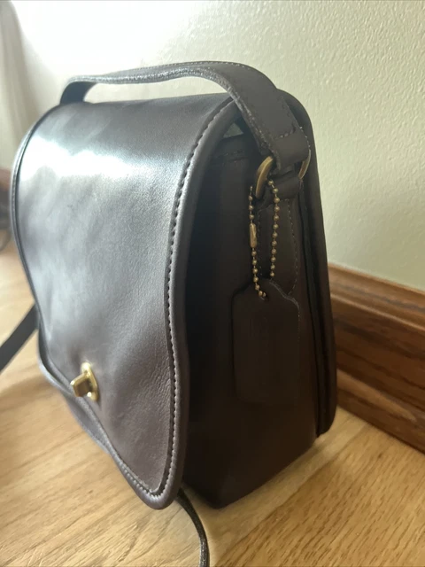 COACH VTG COMPANION FLAP BAG CROSSBODY BROWN LEATHER PURSE 9076 ...