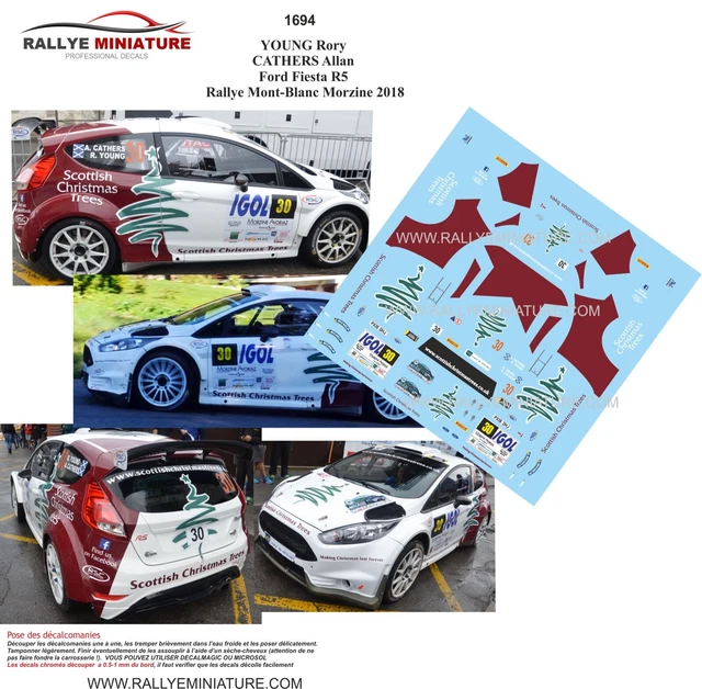 DECALS 1/43 REF 1694 Ford Fiesta Young Rallye Mont Blanc 2018 Rally EUR ...