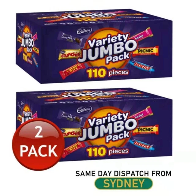 CADBURY VARIETY JUMBO Pack Chocolate Sweets Crunchie Picnic Boost ...
