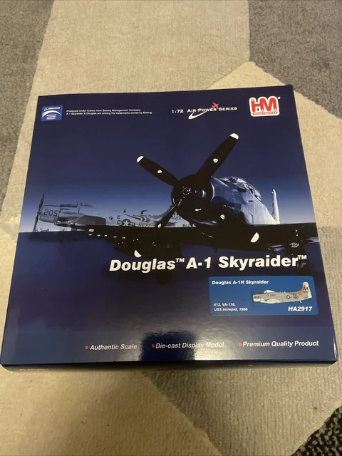 HOBBYMASTER HA2917 1:72 Douglas A-1H Skyraider USS Intrepid 1966 £23.00 ...