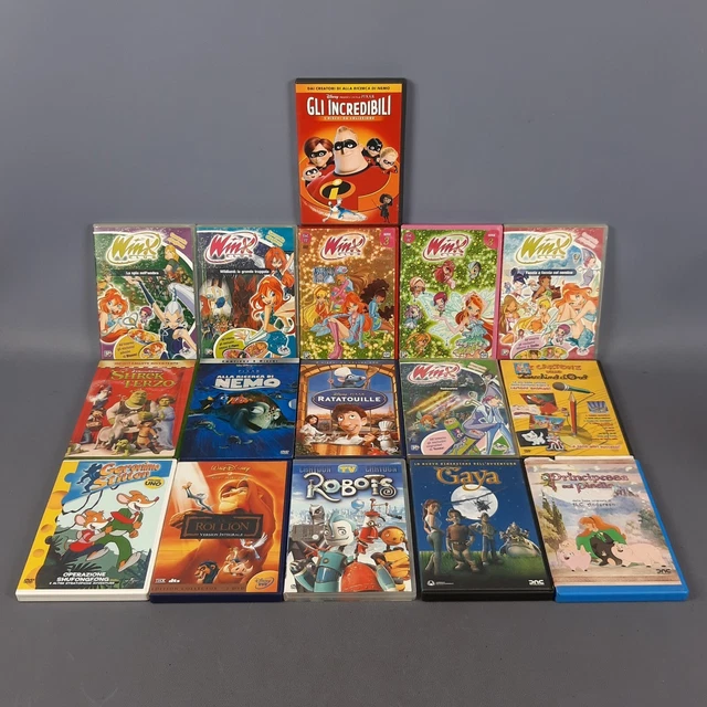 LOT DVD CARTOONS Animated For Children Various**Pixar Disney Italian N ...