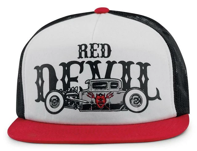 TOUT NEUF RED Devil Clothing Diablos Ride Camionneur Chapeau Rouge/Noir ...
