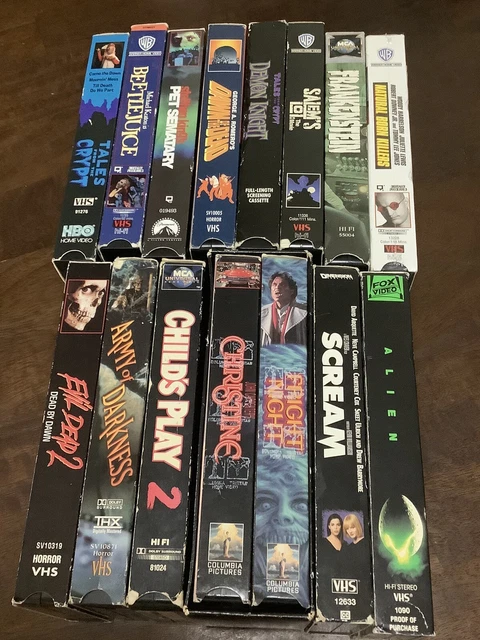 HORROR ONLY VHS Lot (15) Alien Evil Dead Scream Stephen King Tales From ...