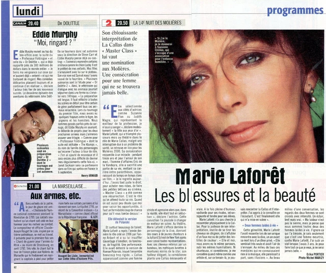 COUPURE DE PRESSE Clipping 2000 Marie Laforêt Eddie Murphy (2 pages) EUR 5,00 - PicClick FR