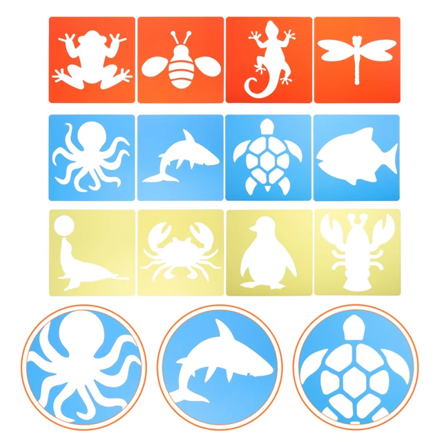 GABARIT DE DESSIN D'animaux Pochoirs Réutilisables Enfants Peignant À ...