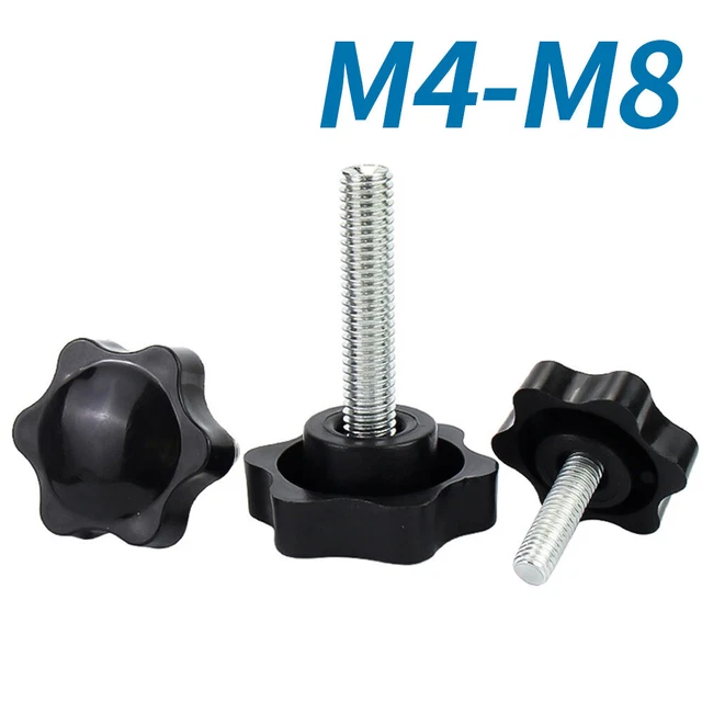 THUMB SCREWS HAND Knob Bolts Plastic Hexalobular Star Head M4 M5 M6 M8 ...