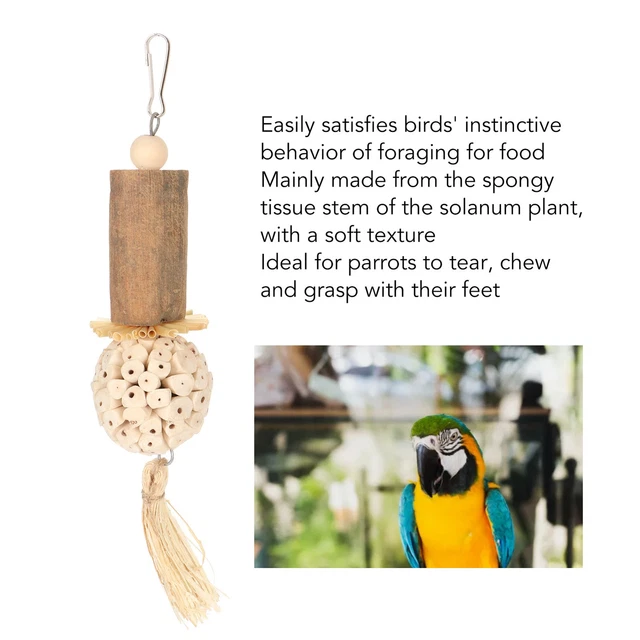 SOLA STICK BIRD Toys Fun Interactive Soft Ball Log Sola Wood Corn Leaf ...