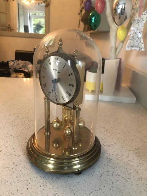 VINTAGE GERMAN AVIA anniversary Torsion clock Rotating 4 BALL Pendulum ...