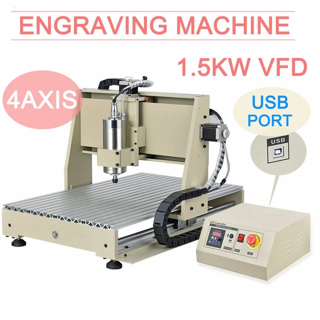4 AXIS ROUTER Metal Engraver Engraving Machine 3D USB Milling Cutter ...