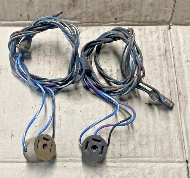ORIGINAL FORD 100E, Pair Lucas Head Lamp Bakelite plugs / Wires , As ...