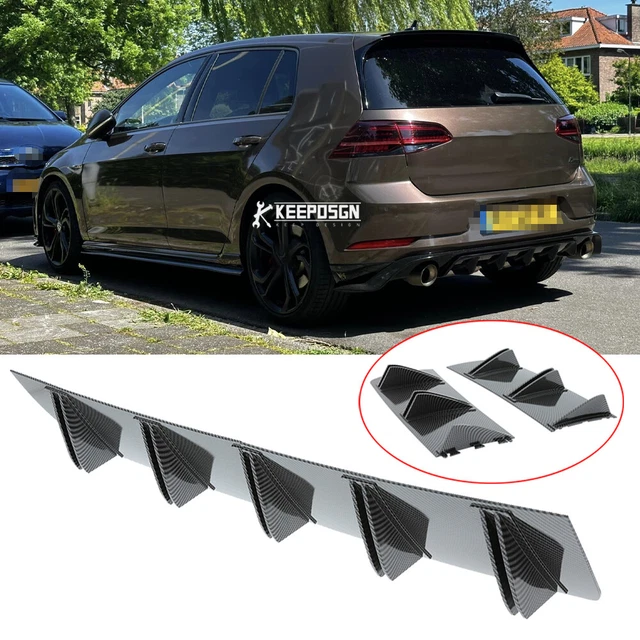 5 FINS REAR Diffuser Bumper Lip Splitter Spoiler For Volkswagen VW GOLF ...