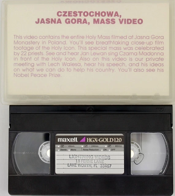 JASNA GORA MONASTERY VHS Video Mass Jan Lewin Czarna Madonna ICON Lech ...