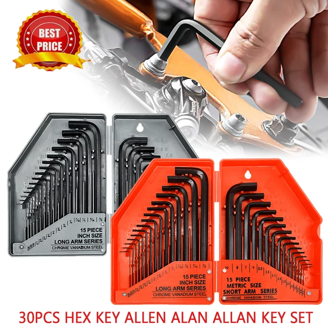 30PC HEX KEY Set Metric Imperial Long Allen Allan Hexagon Wrenches Hand Tool Kit £8.77 - PicClick UK