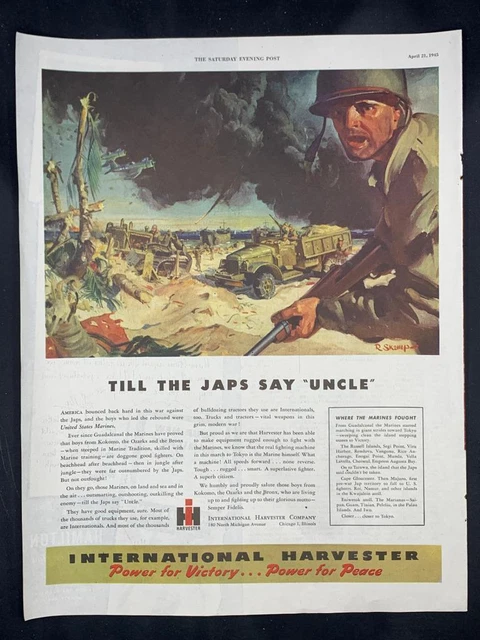 MAGAZINE AD* - 1945 - International Harvester - Seconde Guerre mondiale ...