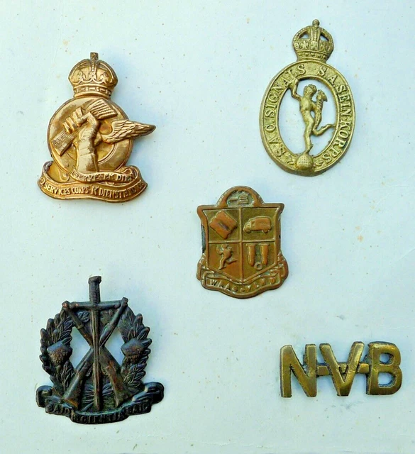 EIGHT SOUTH AFRICAN Military Ww1 & Later Ww2 Cap Badges & An Nvb ...