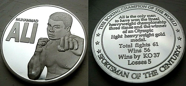 MUHAMMAD ALI SILVER Coin World Champion Boxer Boxing GOAT Legend ...