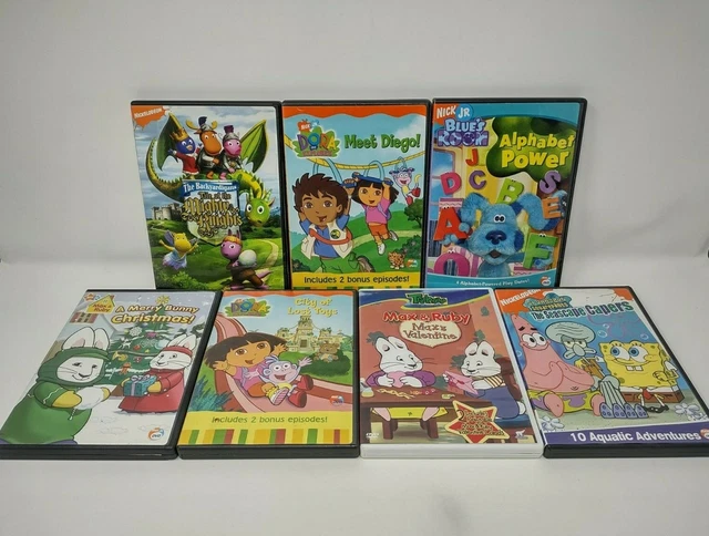 Nick Jr Dvd Lot Of 7 Nickelodeon Spongebob Backyardigans Diego Max