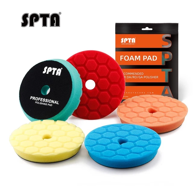 SPTA 5PCS 5&(125MM)/6&(150MM) Hex Logic Sponge Buffing Polishing Pads ...