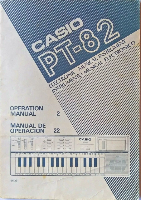 CASIO PT-82 CASIOTONE Keyboard User's Operation Owner's Manual ...