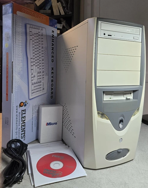 FAST WINDOWS 98 Retro Gaming PC AMD Athlon CPU 128MB AGP 80GB HD Sound ...