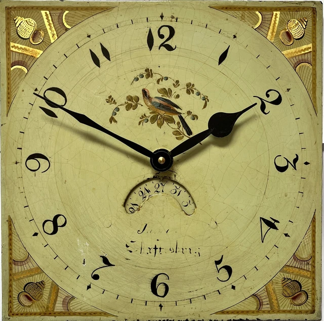ORIGINAL REVAMPED HAND-PAINTED Grandfather Longcase Clock Dial & Modern ...