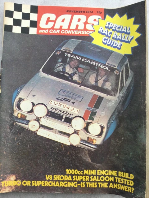CARS AND CAR Conversion Magazine - November 1974 - V8 Skoda, Turbos or ...