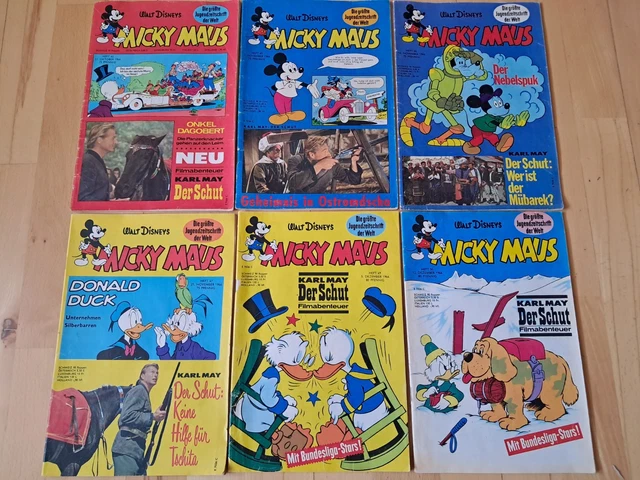 WALT DISNEYS MICKY Maus - Konvolut 6 Comichefte von 1964 mit Karl May ...