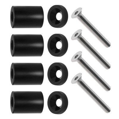 BLACK BONNET RAISERS Billet Hood Vent Spacer Riser Wrench Kit Aluminum ...