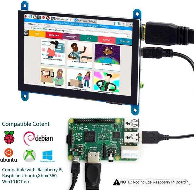 RASPBERRY PI 5 inch Touch Screen with Stand,800x480 HDMI LCD Display ...